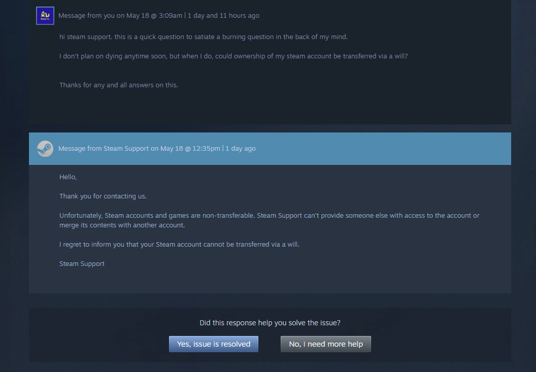 Valve Confirms Steam Accounts are Non-Transferable After Death | Goomba ...